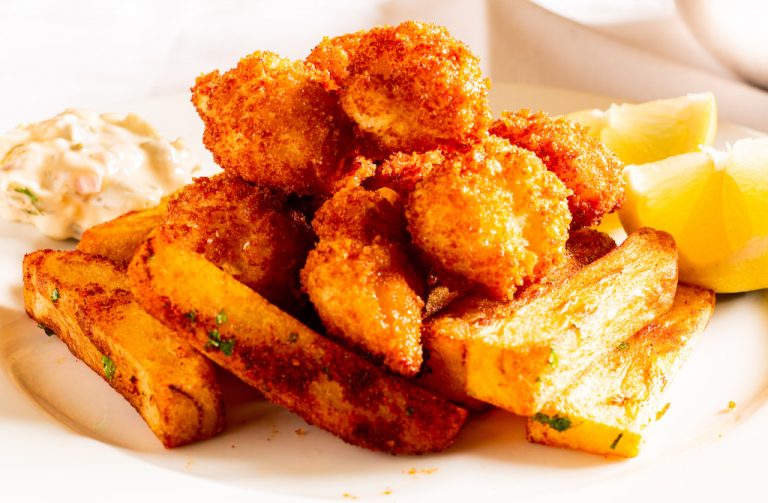 Scampi and chips – The Nosey Chef